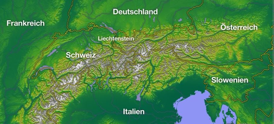 Az alpesi országok domborzata/kutlab